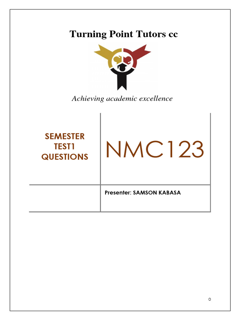 NMC 123 Questions Semester Test 1 | PDF | Crystal Structure | Crystal
