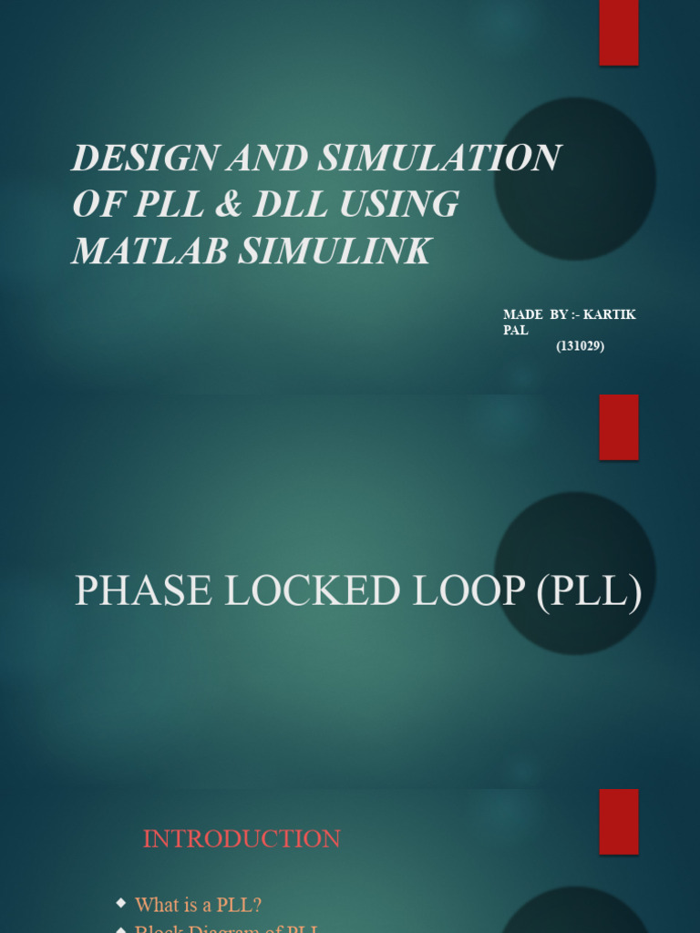 Pll Dll Design In Simulink Matlab Pdf Detector Radio Telecommunications Engineering