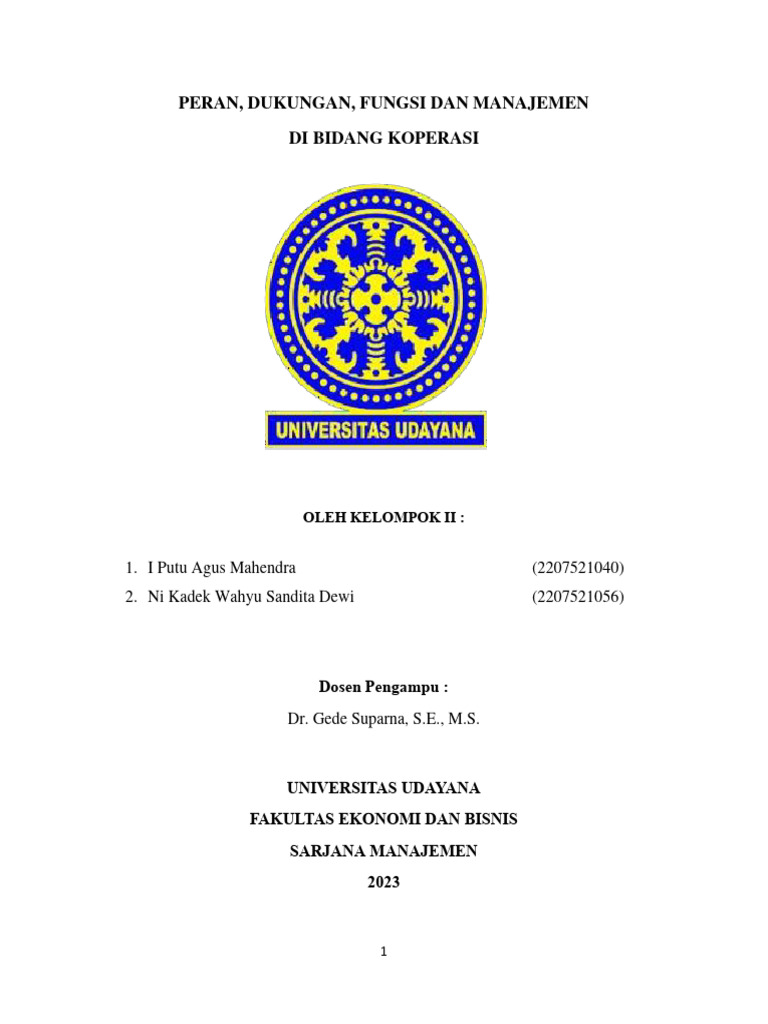 Paper Kelompok 2 Manajemen Koperasi Dan Umkm Pdf 