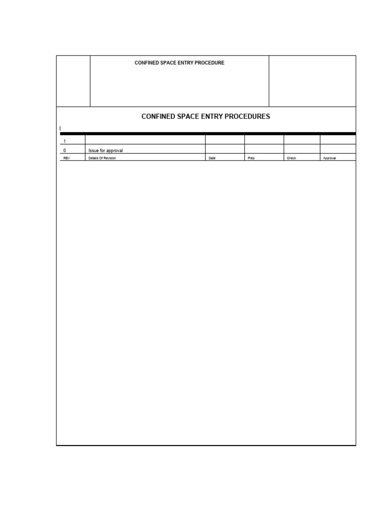 HSE Procedure For Confined Space Entry Procedure | PDF
