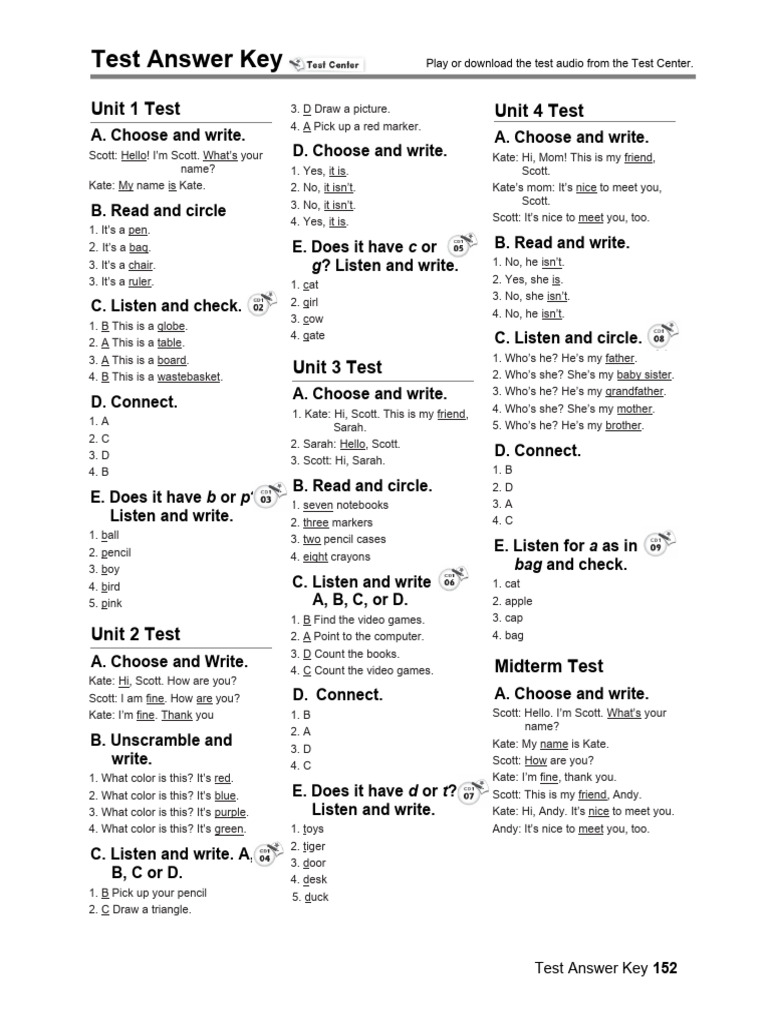 LG4e TC1 AnswerKey | PDF