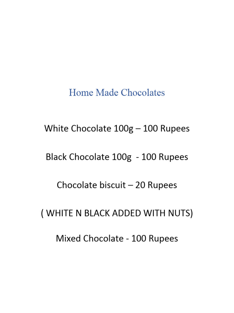 Home Made Chocolates | PDF