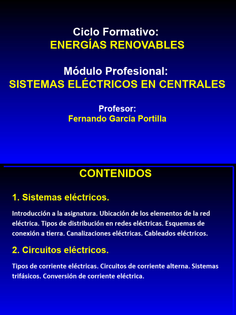 Presentación Sistemas Eléctricos en Centrales | PDF | Corriente ...