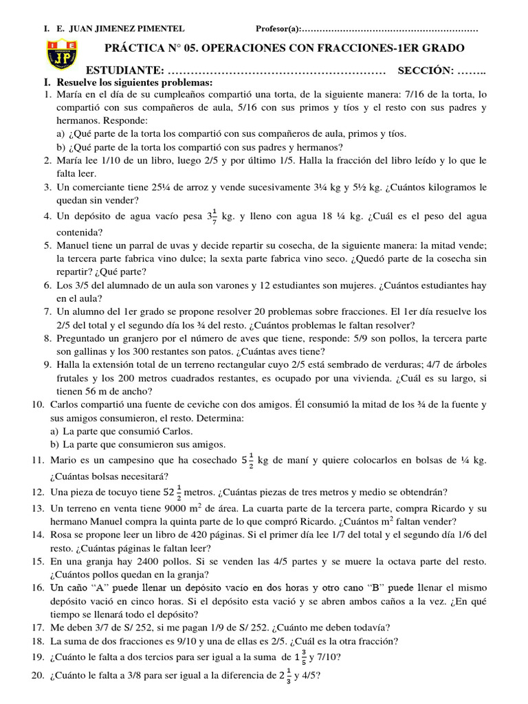 PRÁCTICA Nº 05. Operaciones en Q | PDF