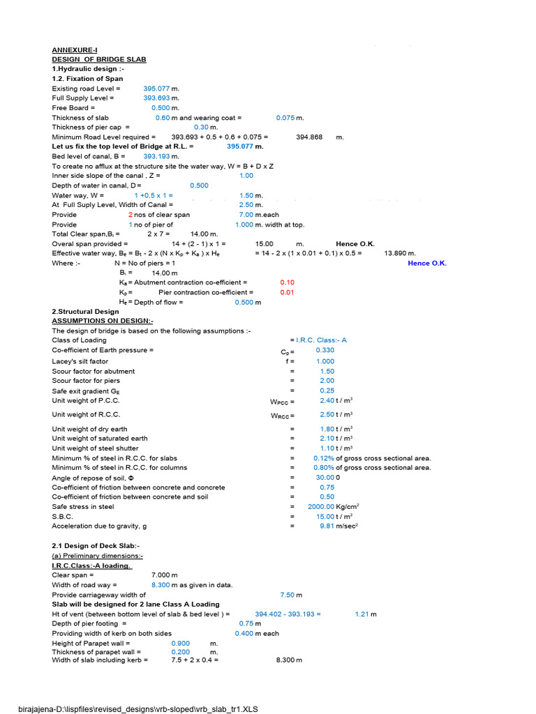 VRB Slab Design | PDF