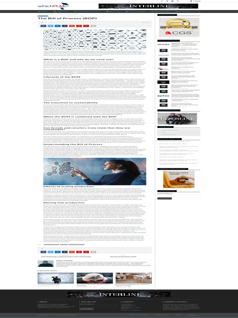 The Bill of Process (BOP) - WhichPLM | PDF | Product Lifecycle | Recycling