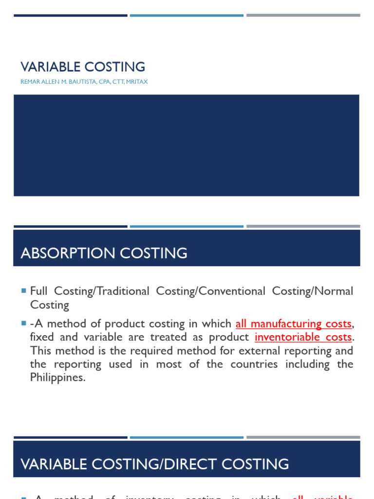 Scm Final Module Variable Costing Pdf