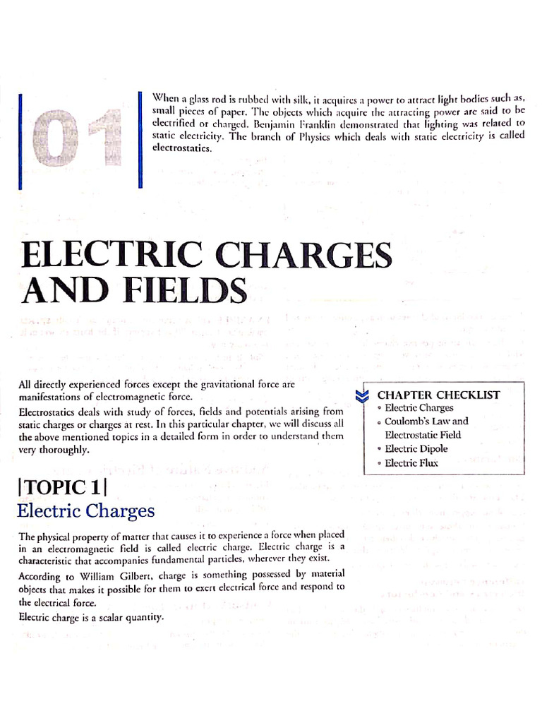 Electric Charges and Fields | PDF