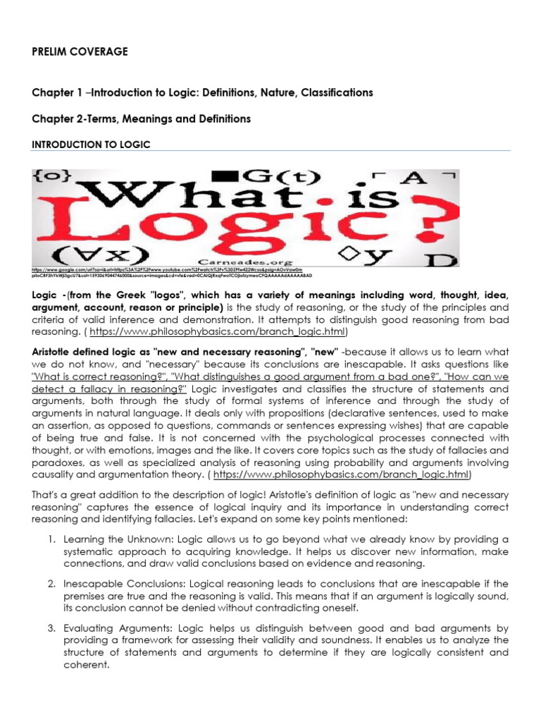 PRELIMS-Logic and Critical Thinking | PDF