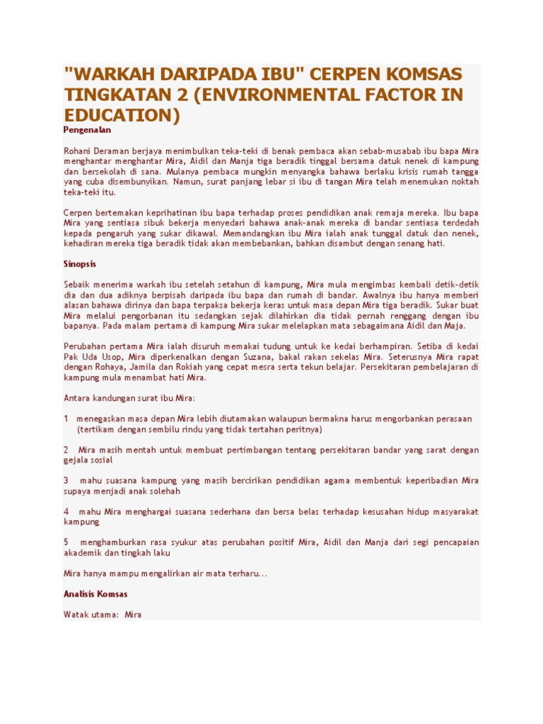 Warkah Daripada Ibu | PDF