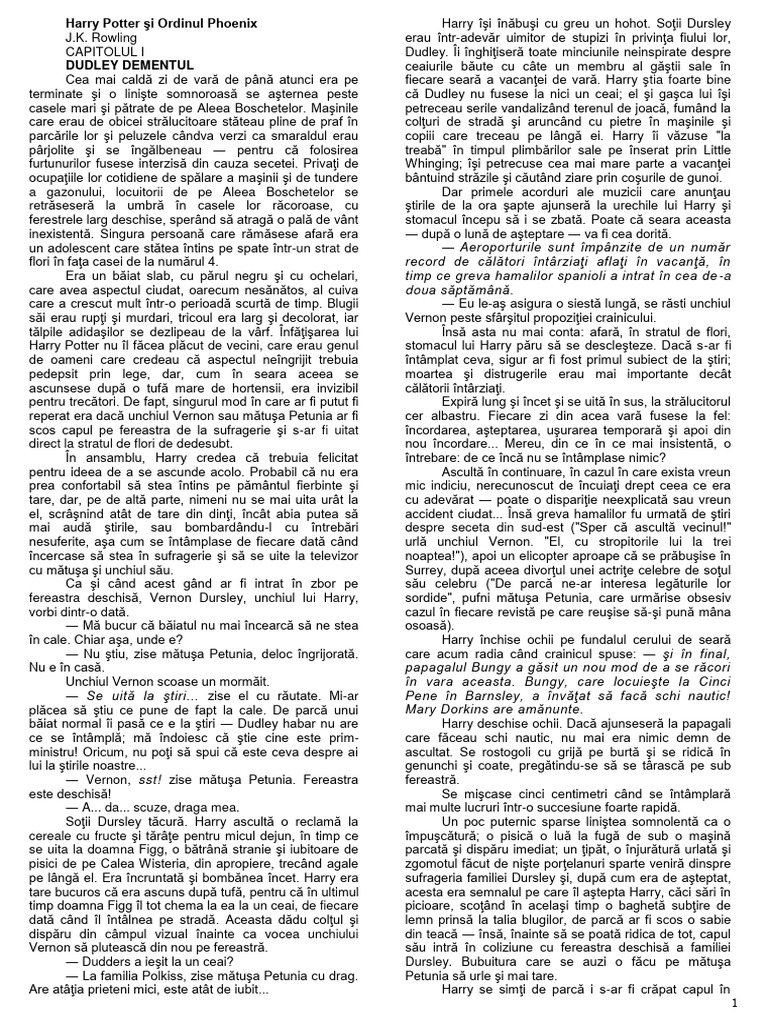 Rowling, J.K. - Harry Potter Si Ordinul Phoenix | PDF