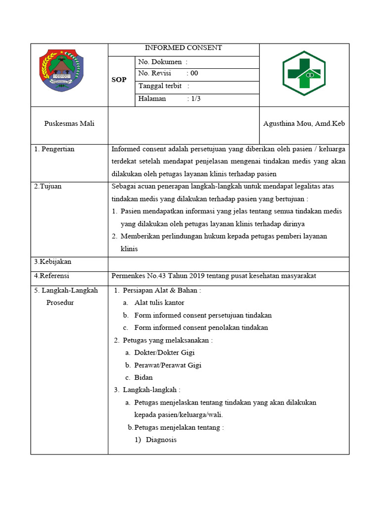 Prosedur Informed Consent Medis | PDF | Pengembangan Diri | Sains & Matematika