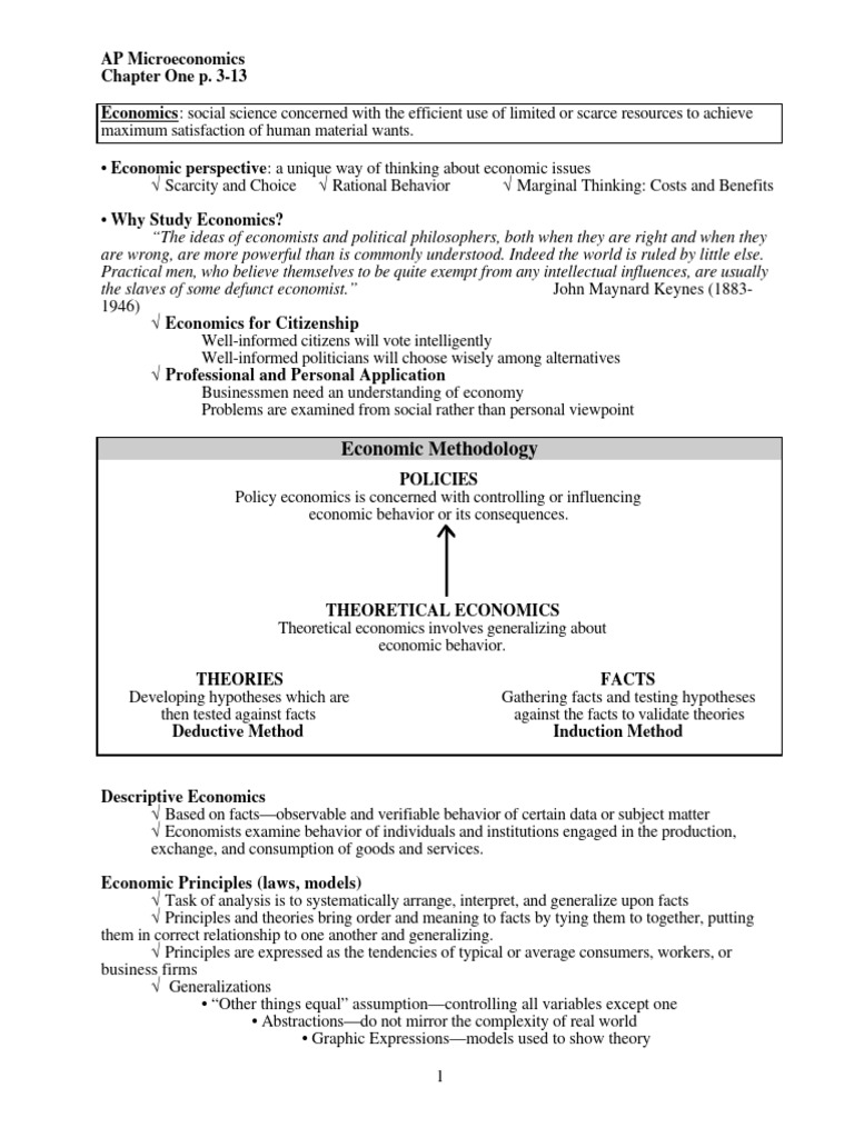 AP Microeconomics: Scarcity and Choices | PDF