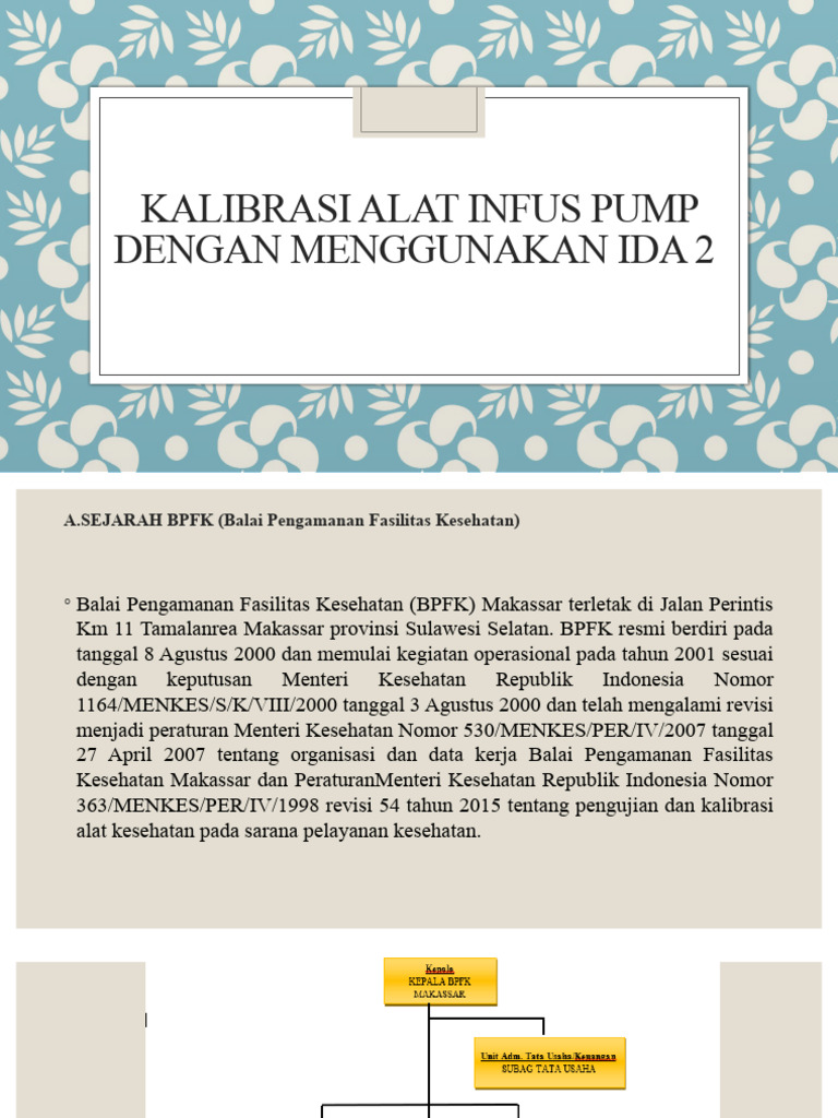 Kalibrasi Alat Infus Pump Dengan Menggunakan Ida 2 | PDF
