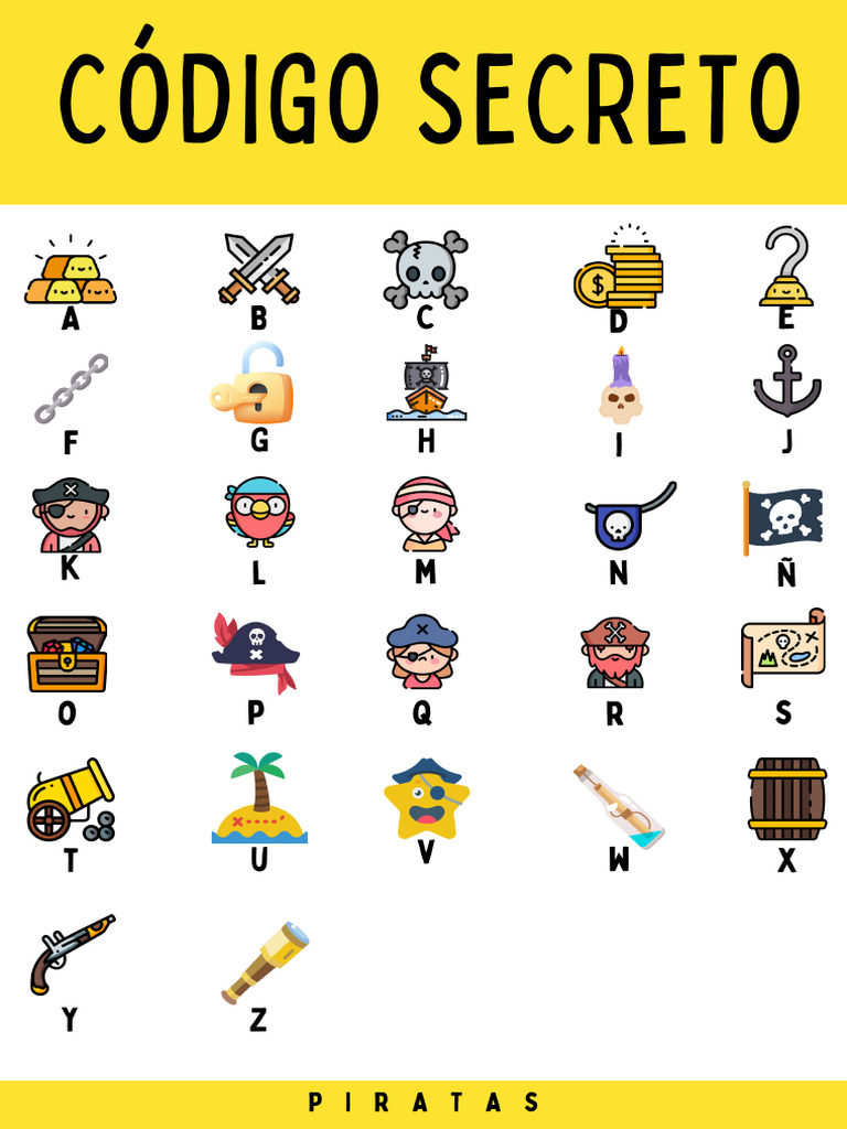 Abecedario Pirata en Código Secreto | PDF