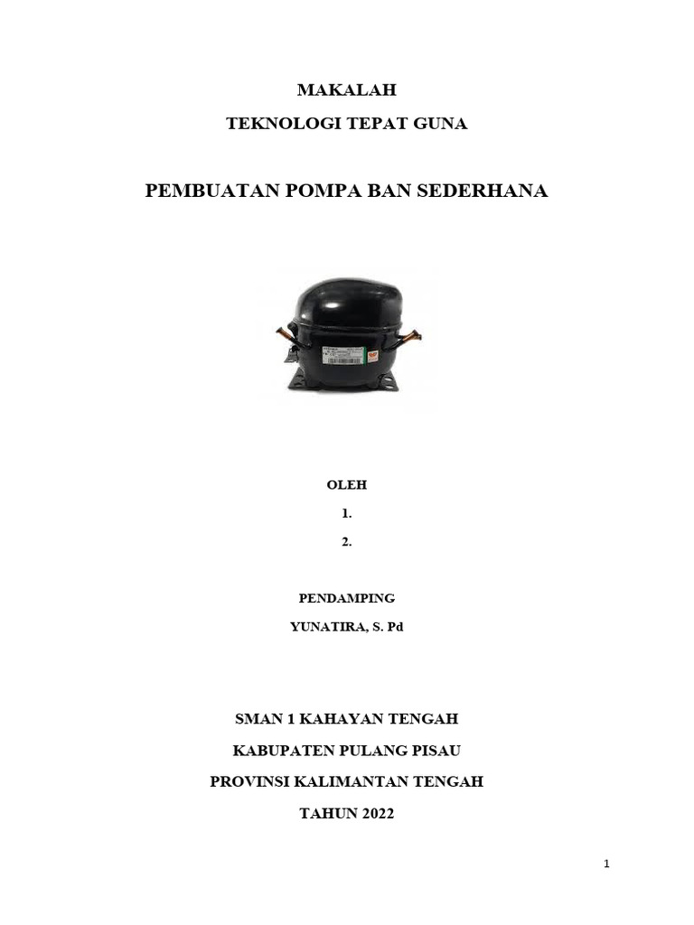 Laporan Teknologi Tepat Pompa Ban | PDF | Griya & Taman | Teknologi & Rekayasa