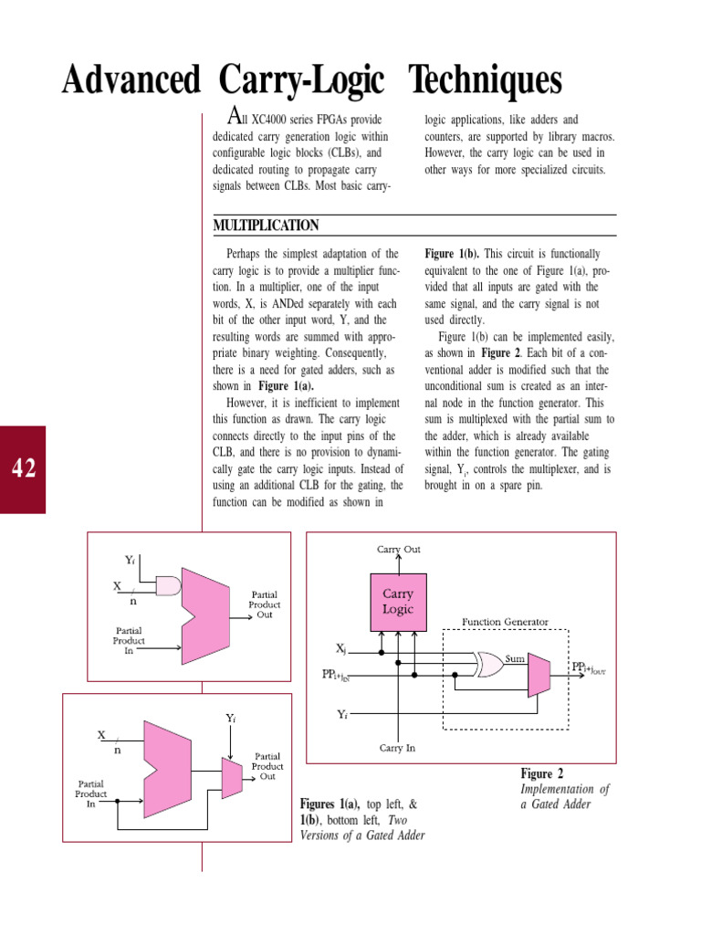 Advanced Carry Logic Techniques PDF Computer Science Computing
