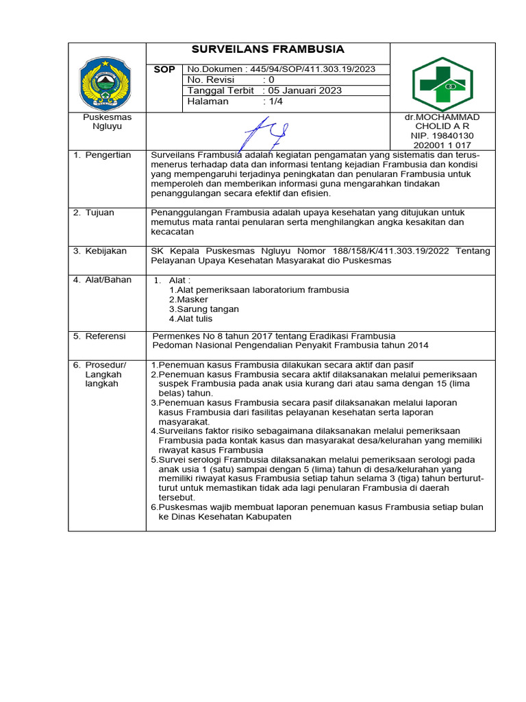 7.sop Se Frambusia | PDF