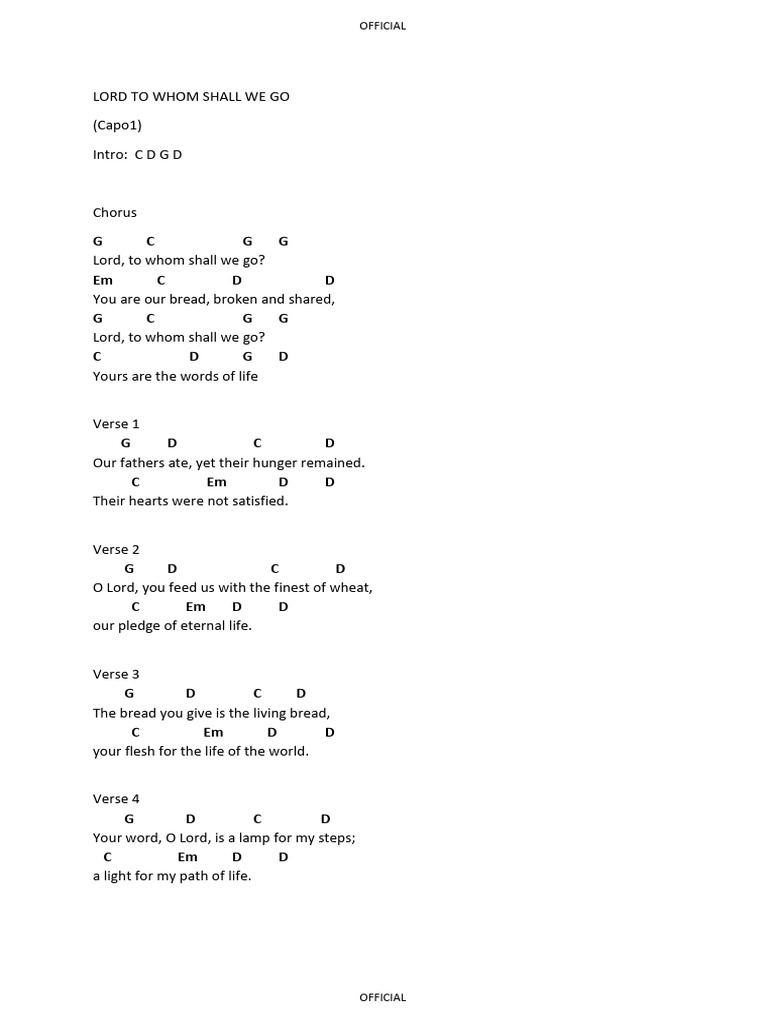 Lord To Whom Shall We Go | PDF