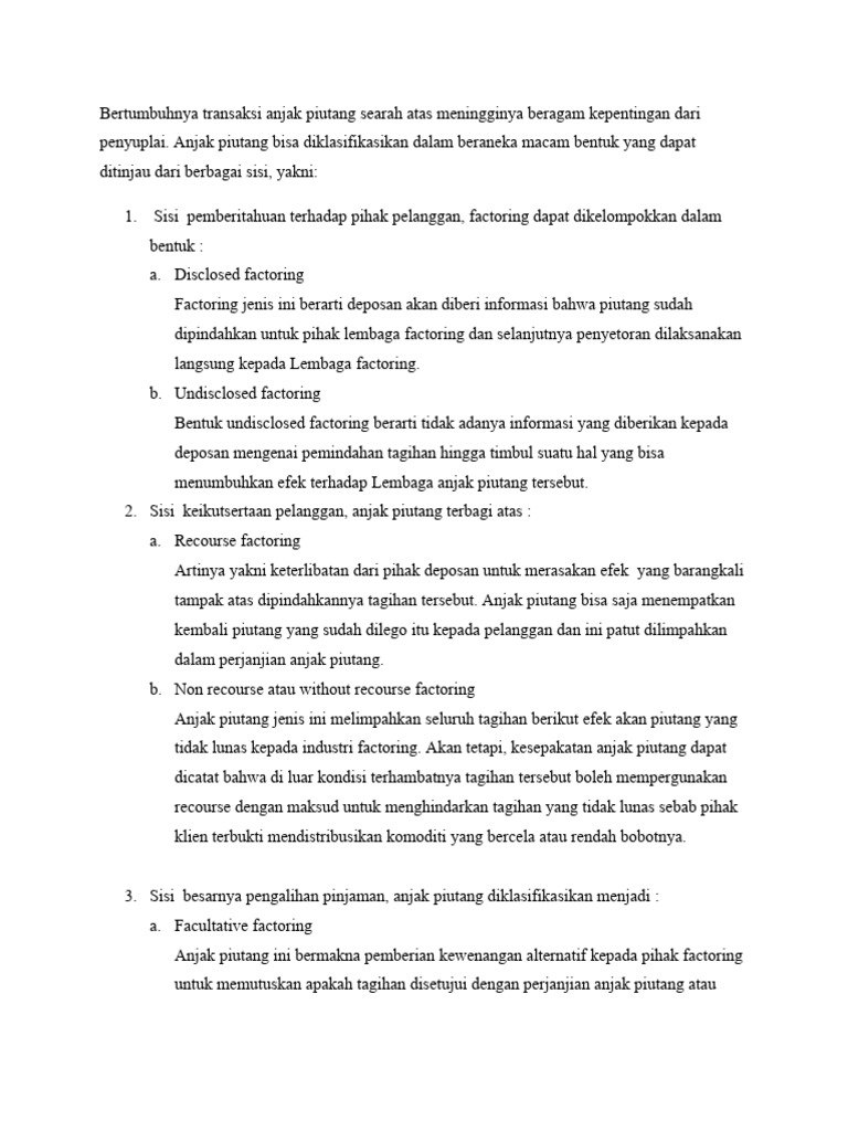 Jenis Anjak Piutang | PDF