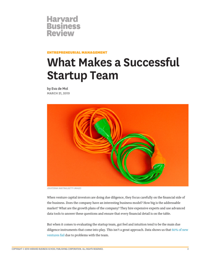 What Makes A Successful Startup Team | PDF | Startup Company | Small ...