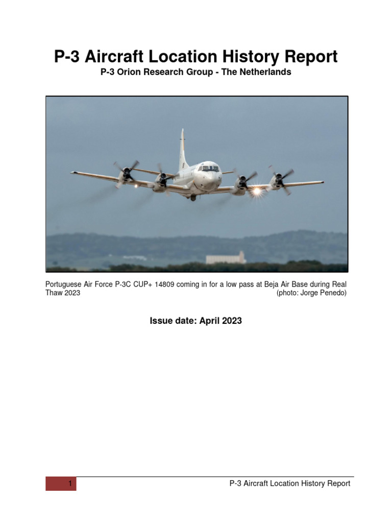 P-3 Aircraft Location History Report | PDF | Aviation