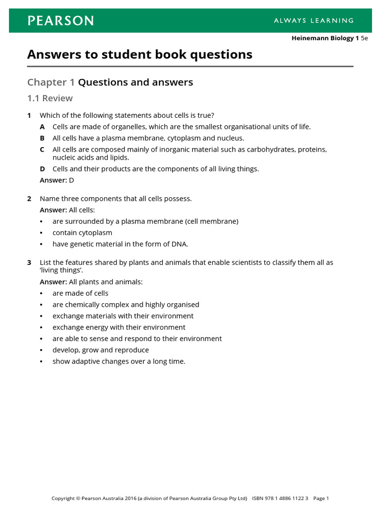 2016 Heinemann Units 1 2 Solutions | PDF