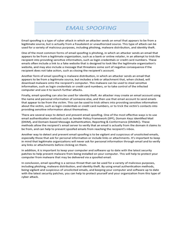 Email Spoofing | PDF
