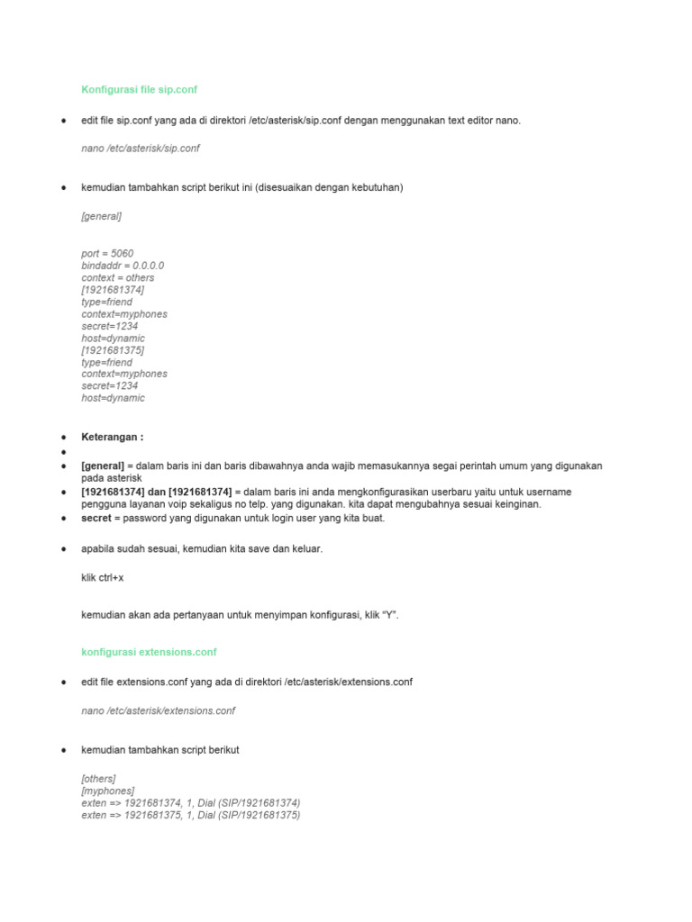 Konfigurasi File Sip | PDF