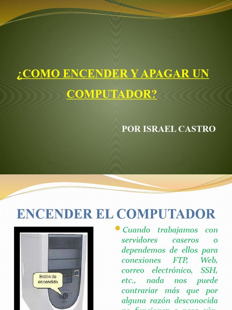 Como Encender y Apagar Un Computador | PDF