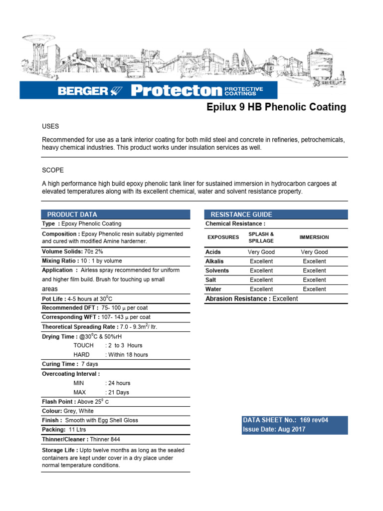 DS - Epilux - 9 - HB - Phenolic - Coating F15 | PDF | Epoxy | Concrete