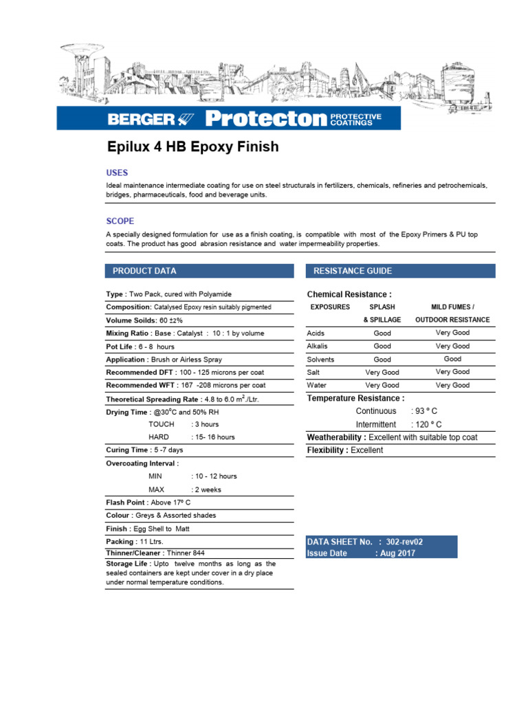 DS - Epilux - 4 - HB - Epoxy - Finish F-6B | PDF | Epoxy | Paint