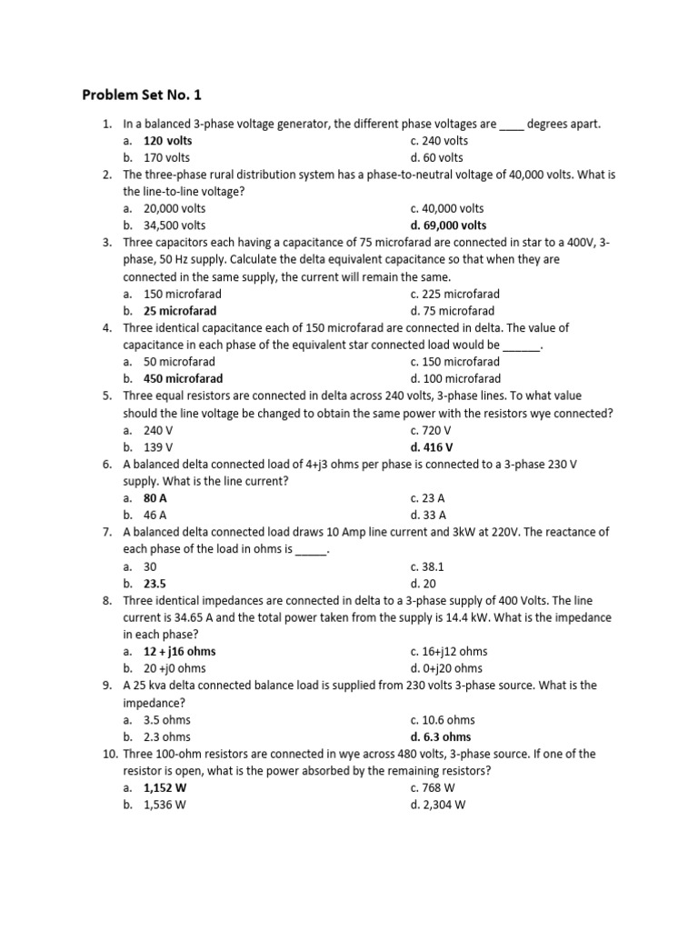 Problem Set No. 1 | PDF | Electrical Impedance | Capacitor Problem Set No. 1 | PDF | Electrical Impedance | Capacitor