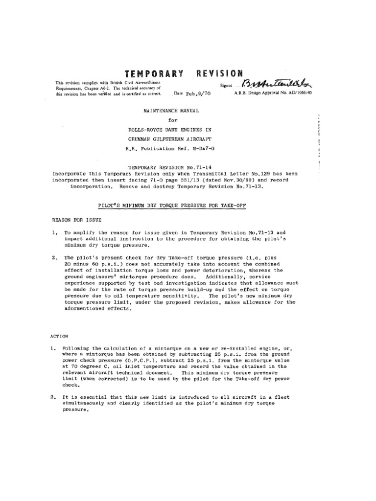 Temporary Revision | PDF