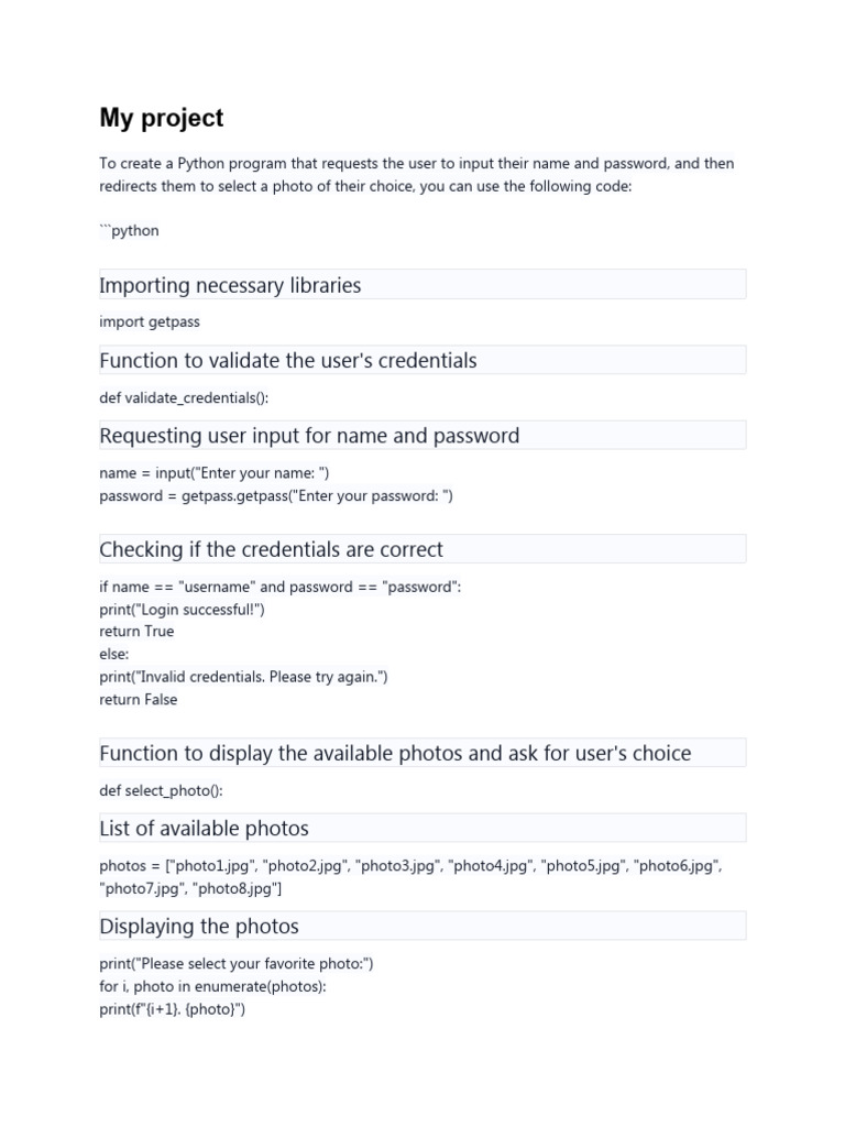My Python Project | PDF | User (Computing) | Password