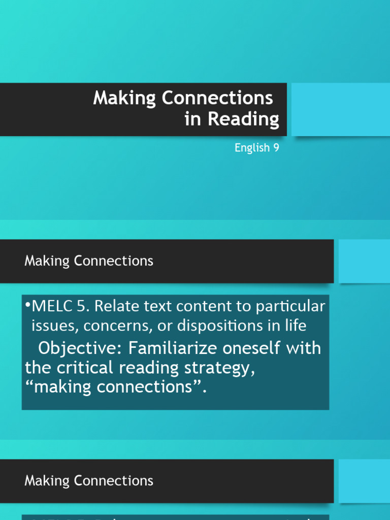 Making Connections Q2 Pdf Experience Reading Comprehension
