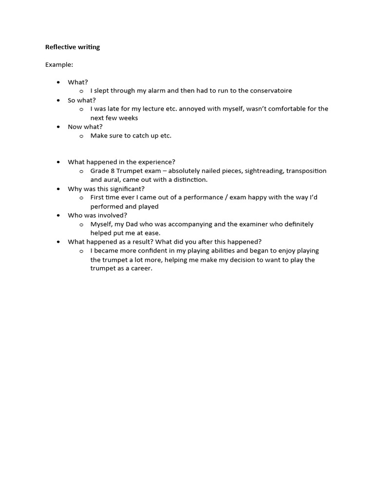 Reflective Writing Notes | PDF