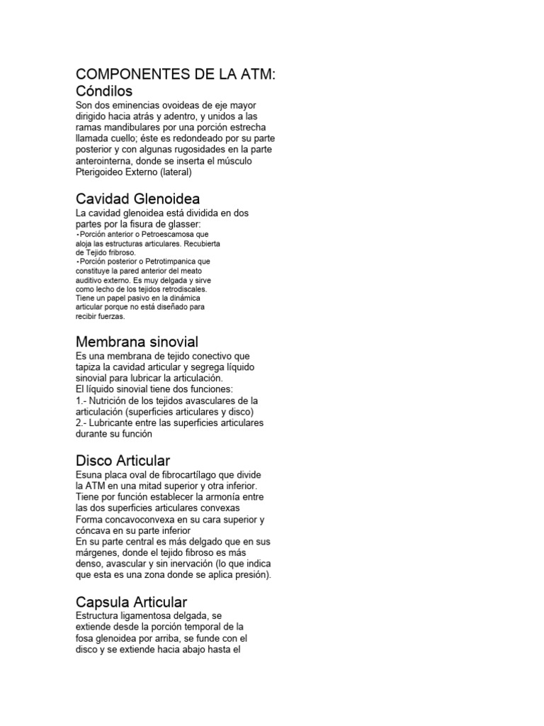 Componentes de La Atm | PDF | Articulación | Anatomía