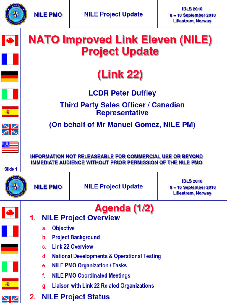 NATO Improved Link Eleven (NILE) Project Update (Link 22) | PDF