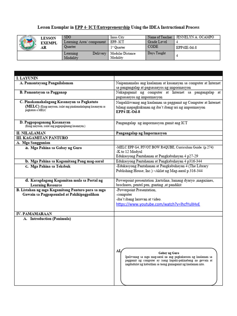 7 Epp4 - Ict - W5 - D3 | PDF