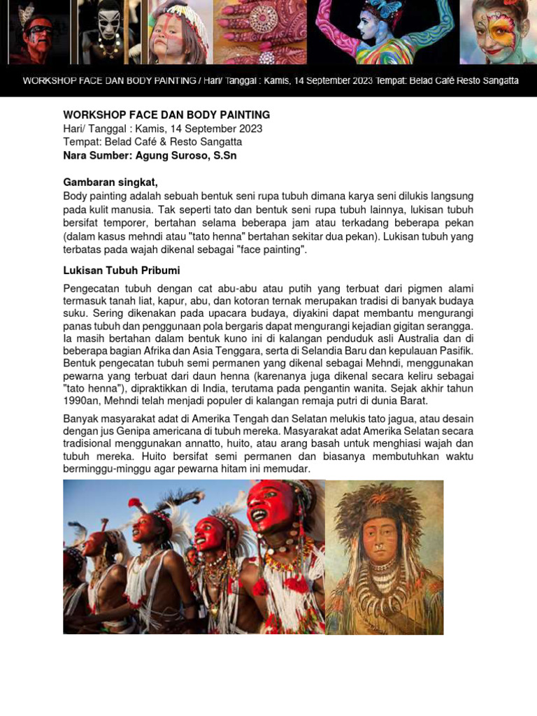 Workshop Face and Body Painting | PDF