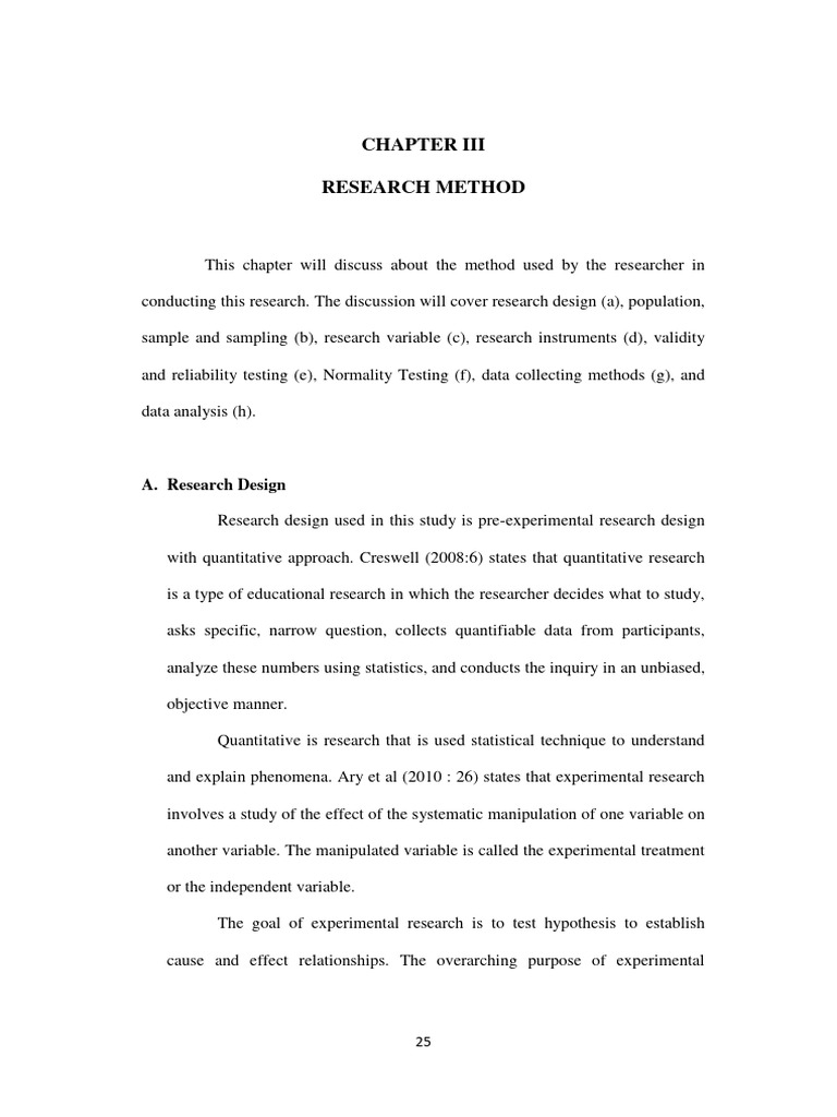 Chapter III | PDF | Validity (Statistics) | Experiment