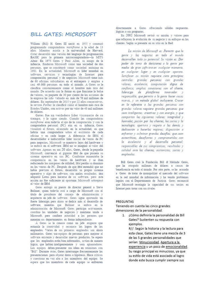 Bill Gates y el Éxito de Microsoft | PDF | Microsoft | Ibm