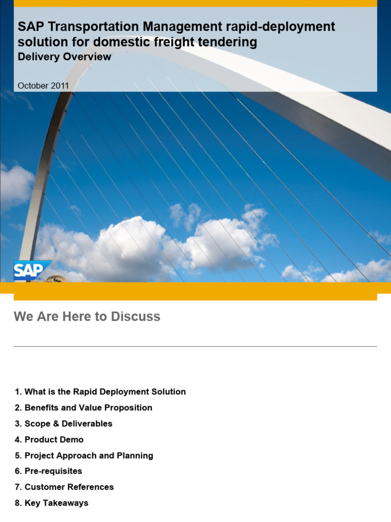 SAP Rapid Deployment for Freight Tendering | PDF