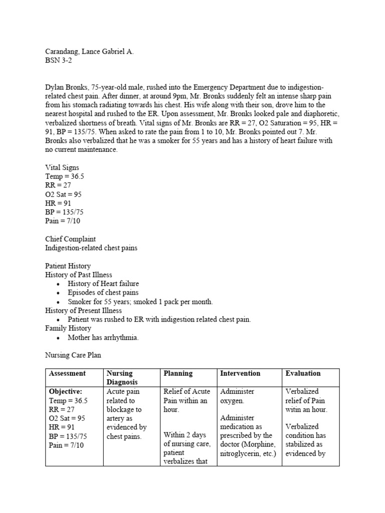 Carandang - Case Study - NCM 112 | PDF | Myocardial Infarction | Cardiac Muscle