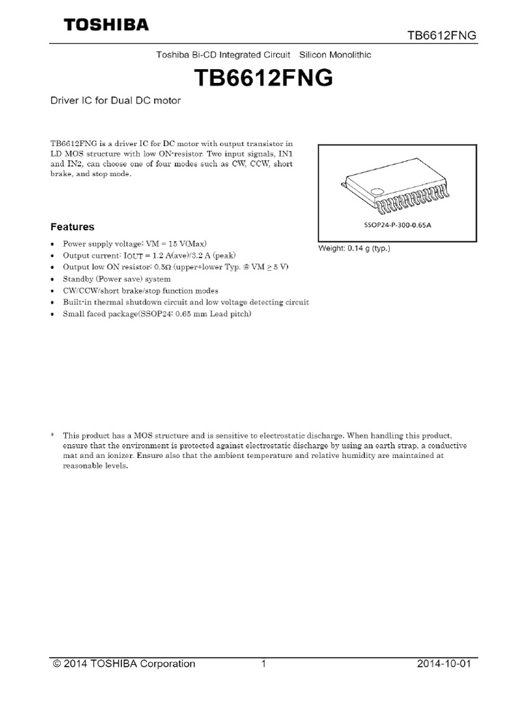 TB6612FNG pdf, TB6612FNG Description, TB6612FNG Datasheet, TB6612FNG ...