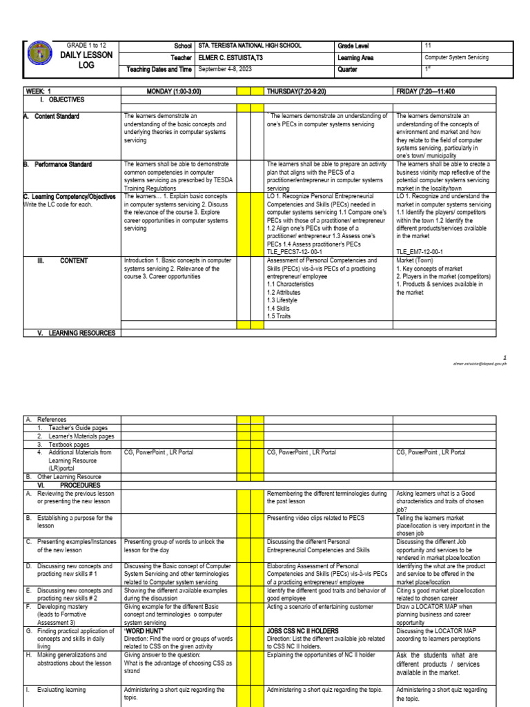 DLL CSS 11 2023-2024 | PDF