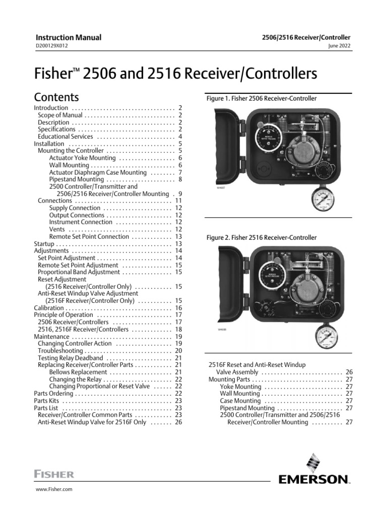 Instruction Manual Fisher 2506 2516 Receiver Controllers en 134828 | PDF