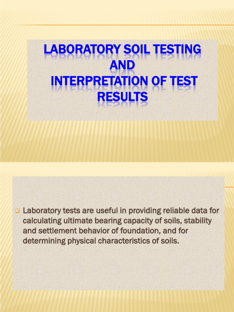 Laboratory Testing & Interpretation of Test Results | PDF