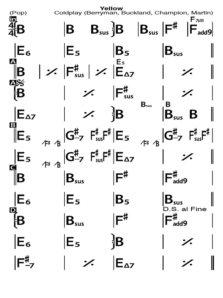 Yellow - Coldplay | PDF